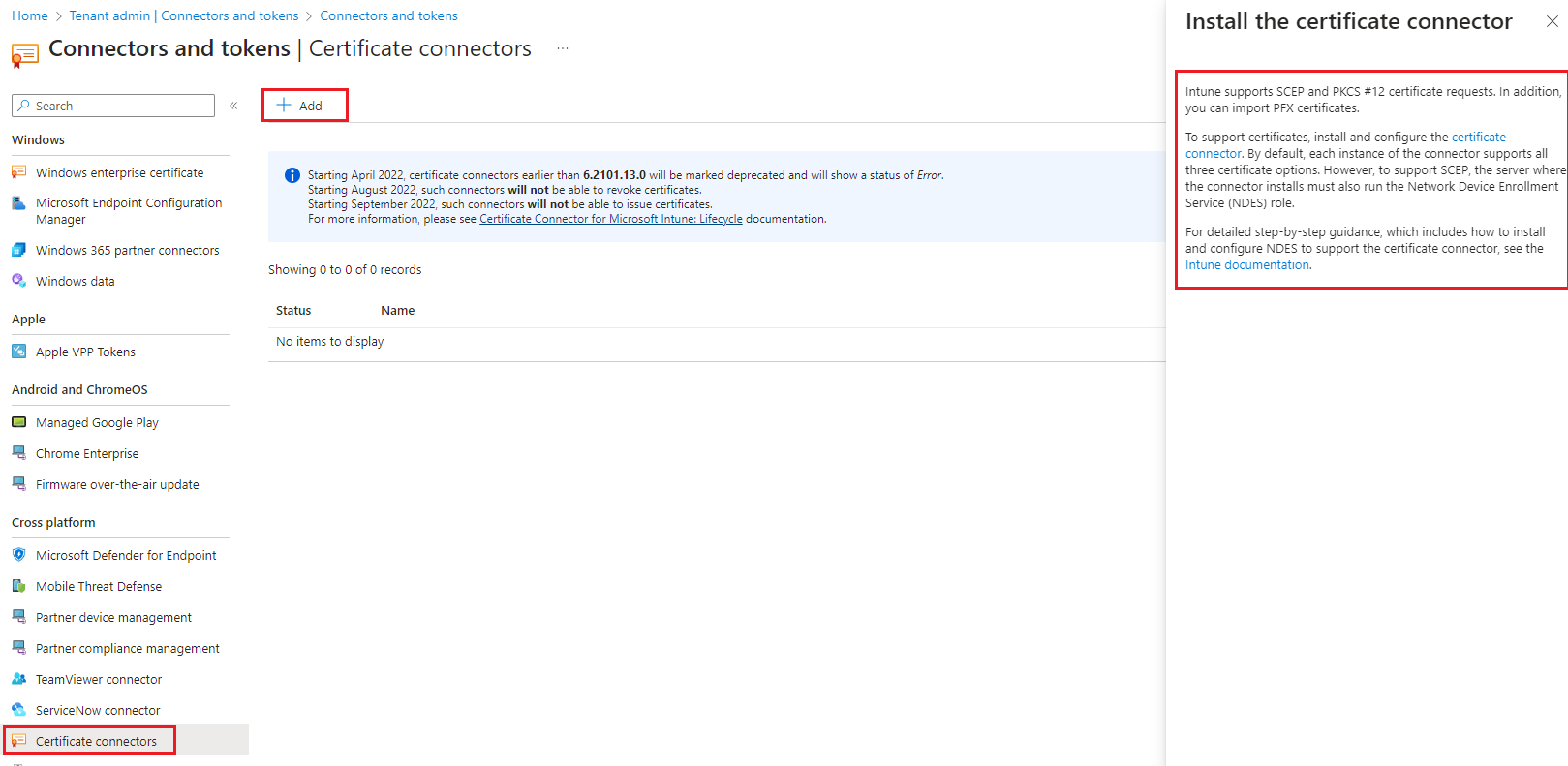 Intune Certificate Connector Installation & Configuration